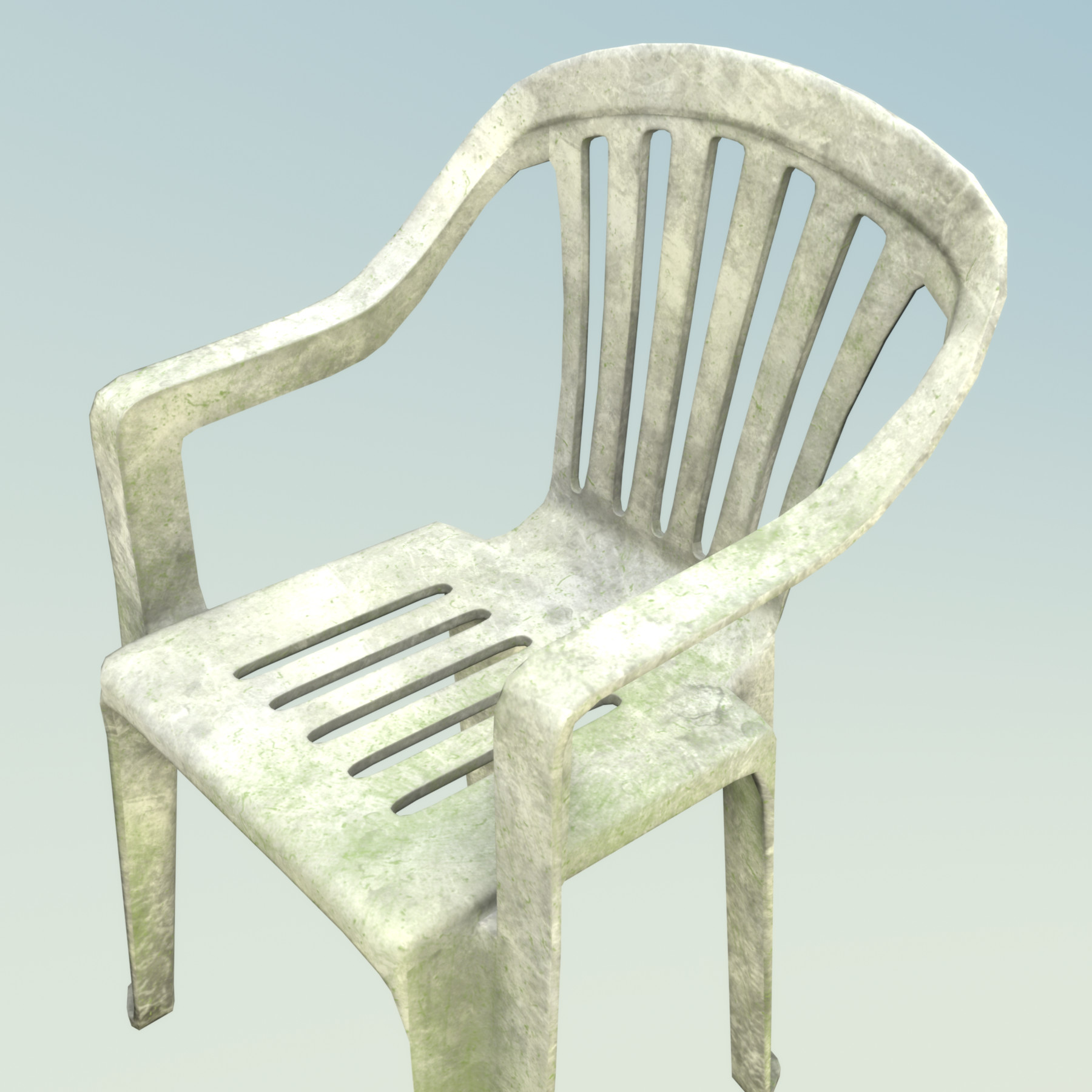 ArtStation - Garden Plastic Chair White - 3 versions | Game Assets