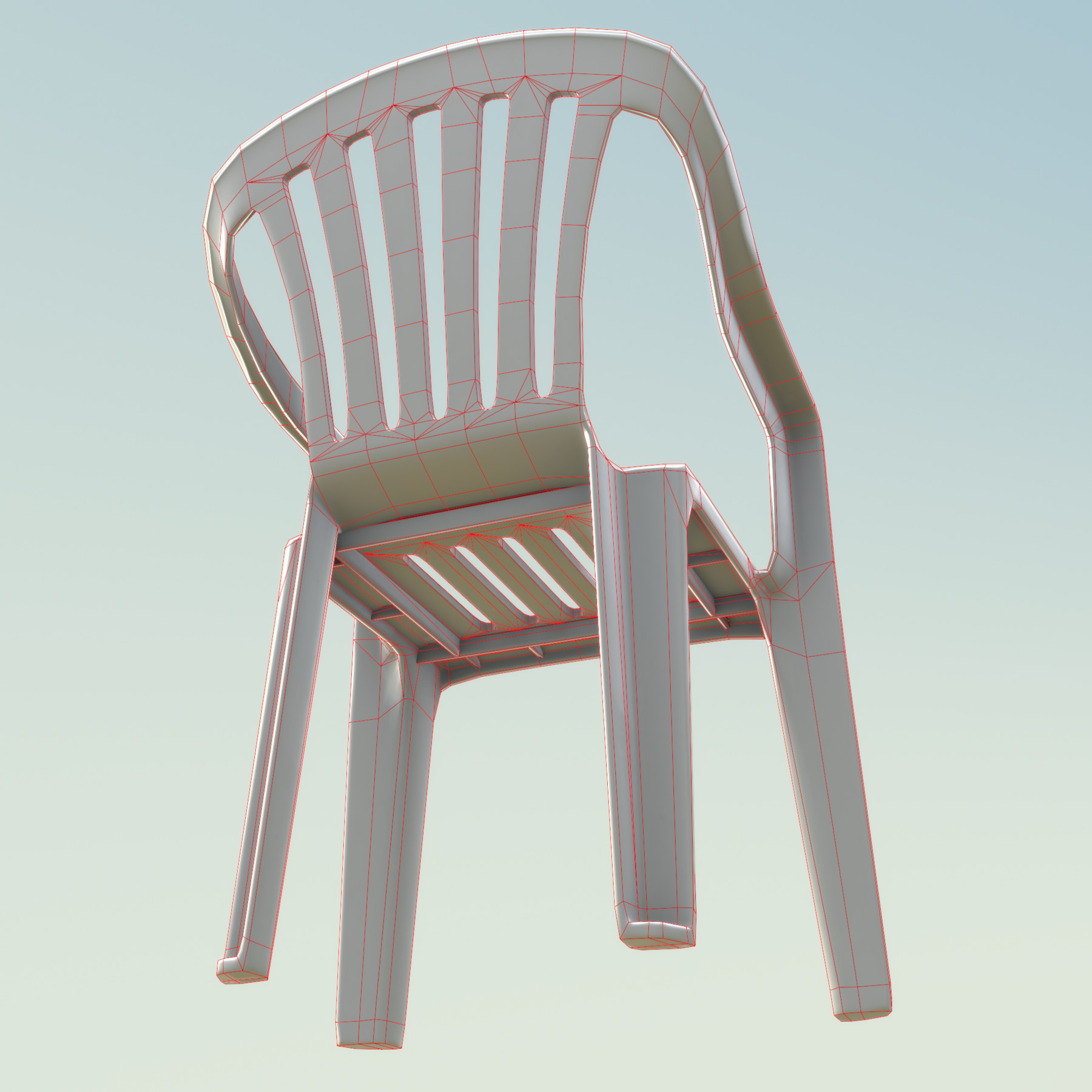 ArtStation - Garden Plastic Chair White - 3 versions | Game Assets