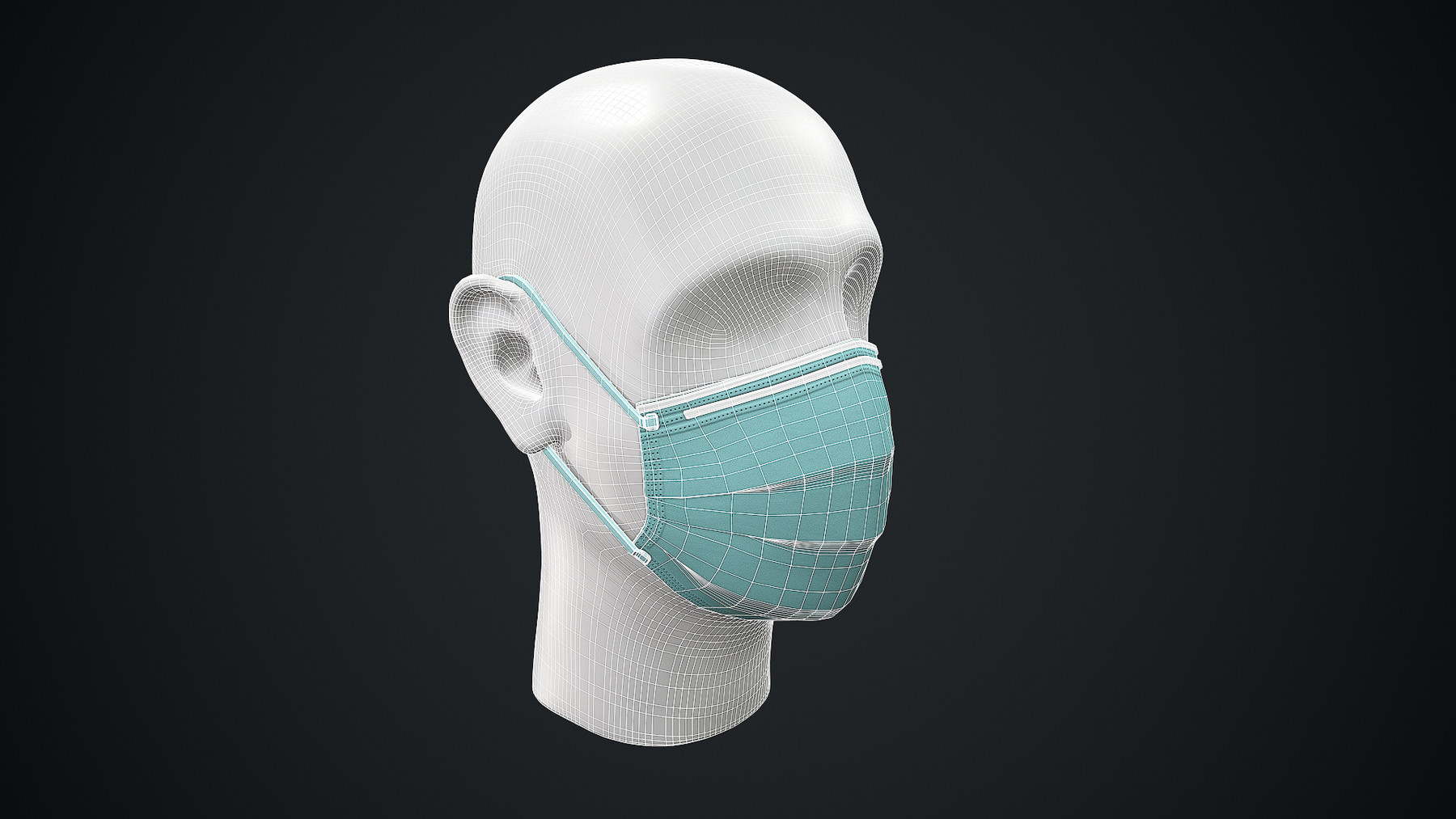 ArtStation - Medical - Surgical face mask with dummy head Low-poly 3D ...
