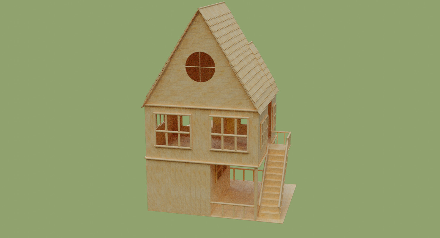 ArtStation - Popsicle Stick House in Blender and other formats | Resources