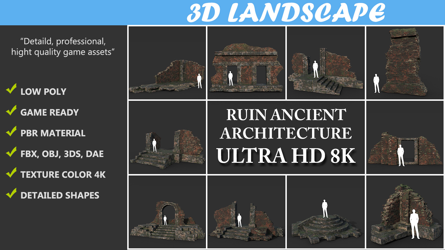 ArtStation - Low poly Ruin Construction B2020 | Game Assets