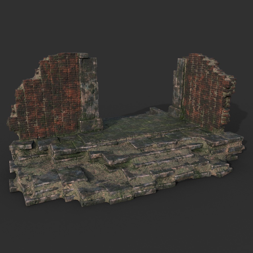 ArtStation - Low poly Ruin Construction B2020 | Game Assets