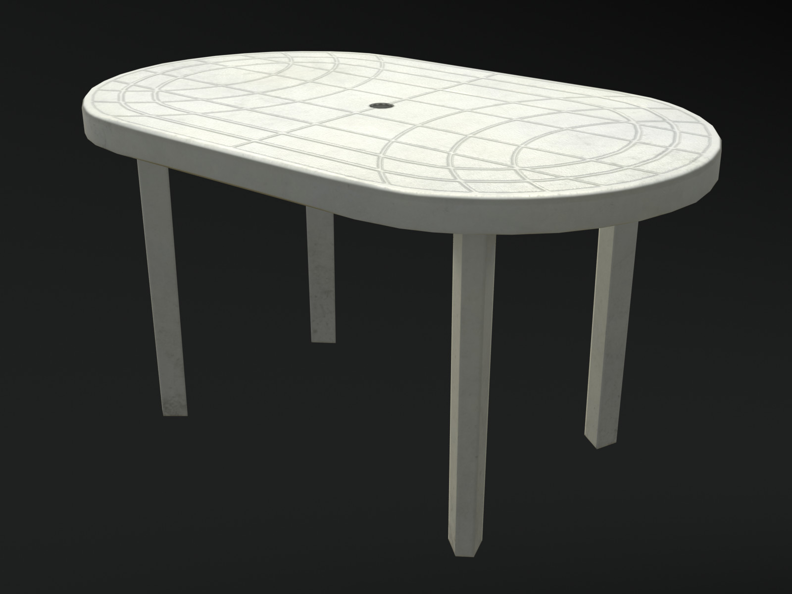 ArtStation - Garden Plastic Table White - 3 Versions | Game Assets