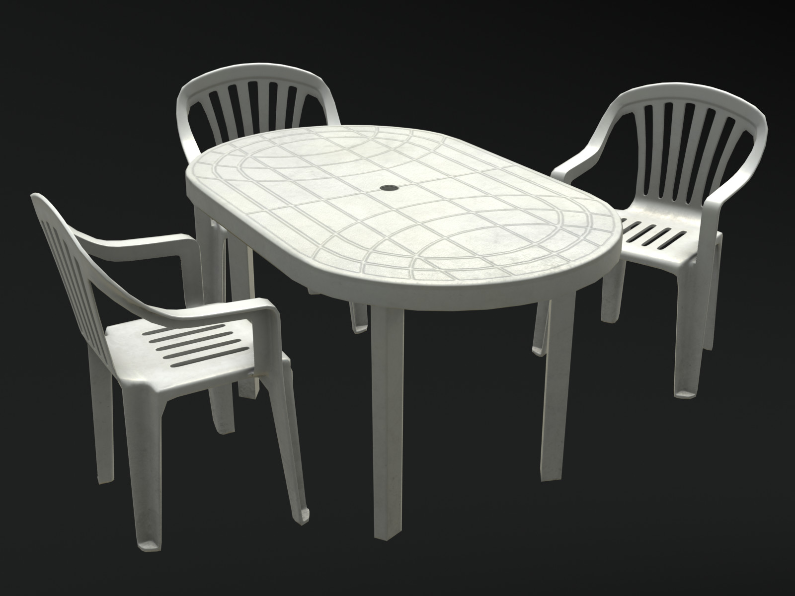 ArtStation - Garden Plastic Table White - 3 Versions | Game Assets