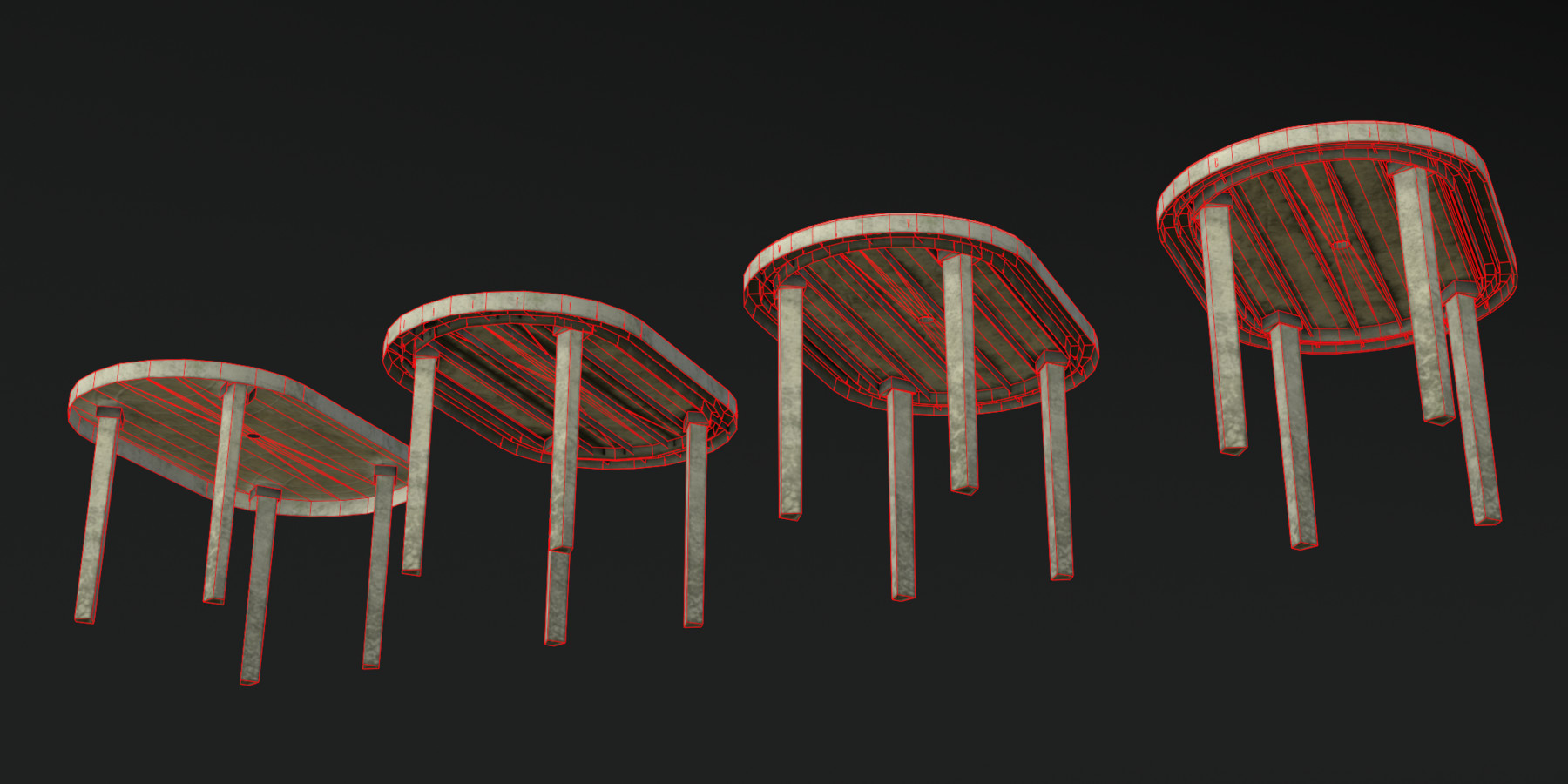 ArtStation - Garden Plastic Table White - 3 Versions | Game Assets