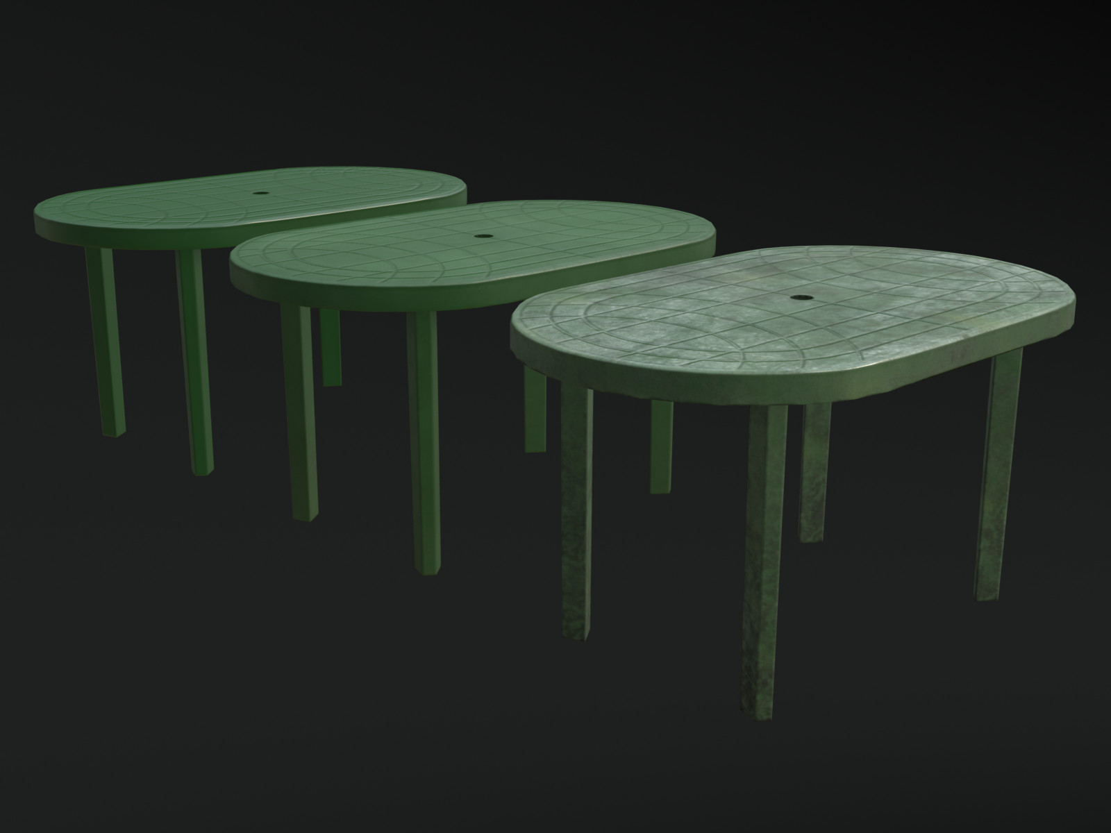 ArtStation - Garden Plastic Table Green - 3 Versions | Game Assets