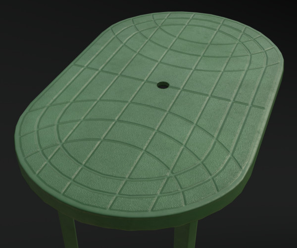 ArtStation - Garden Plastic Table Green - 3 Versions | Game Assets