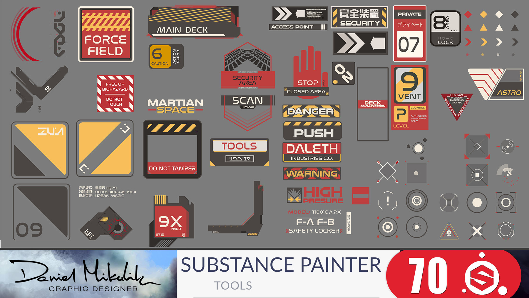 Daniel Mikulik - Sci-fi Tech Decals Super Pack of 70