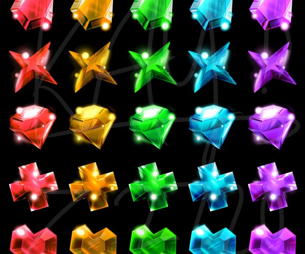 ArtStation - 50-Gem Icon Pack | Game Assets