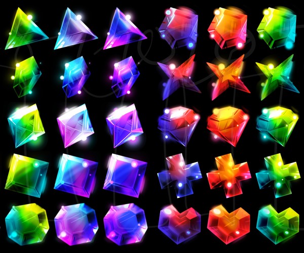 ArtStation - 50-Gradient-Gem Icon Pack | Game Assets