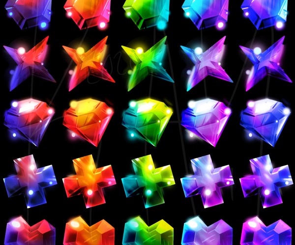 ArtStation - 50-Gradient-Gem Icon Pack | Game Assets