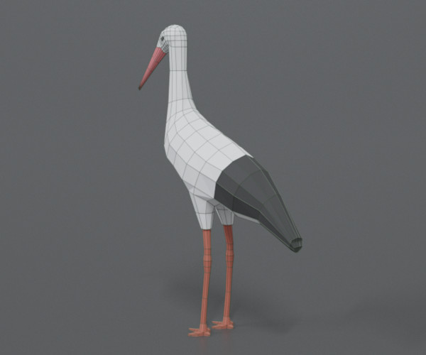 ArtStation - Low Poly Cartoon Stork | Game Assets