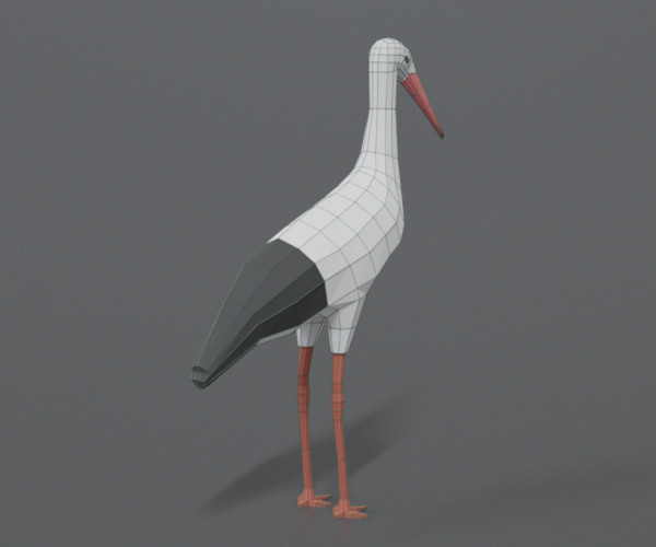 ArtStation - Low Poly Cartoon Stork | Game Assets
