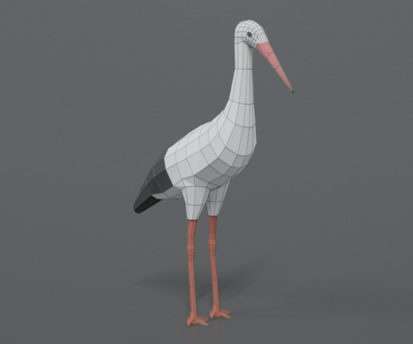 ArtStation - Low Poly Cartoon Stork | Game Assets