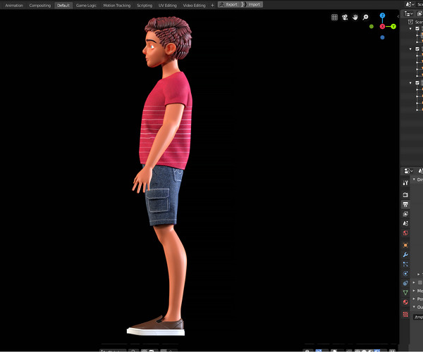 ArtStation - 3D Model - Stylized Character Boy - Trang - Blender Cycles ...