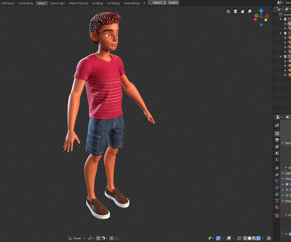 ArtStation - 3D Model - Stylized Character Boy - Trang - Blender Cycles ...