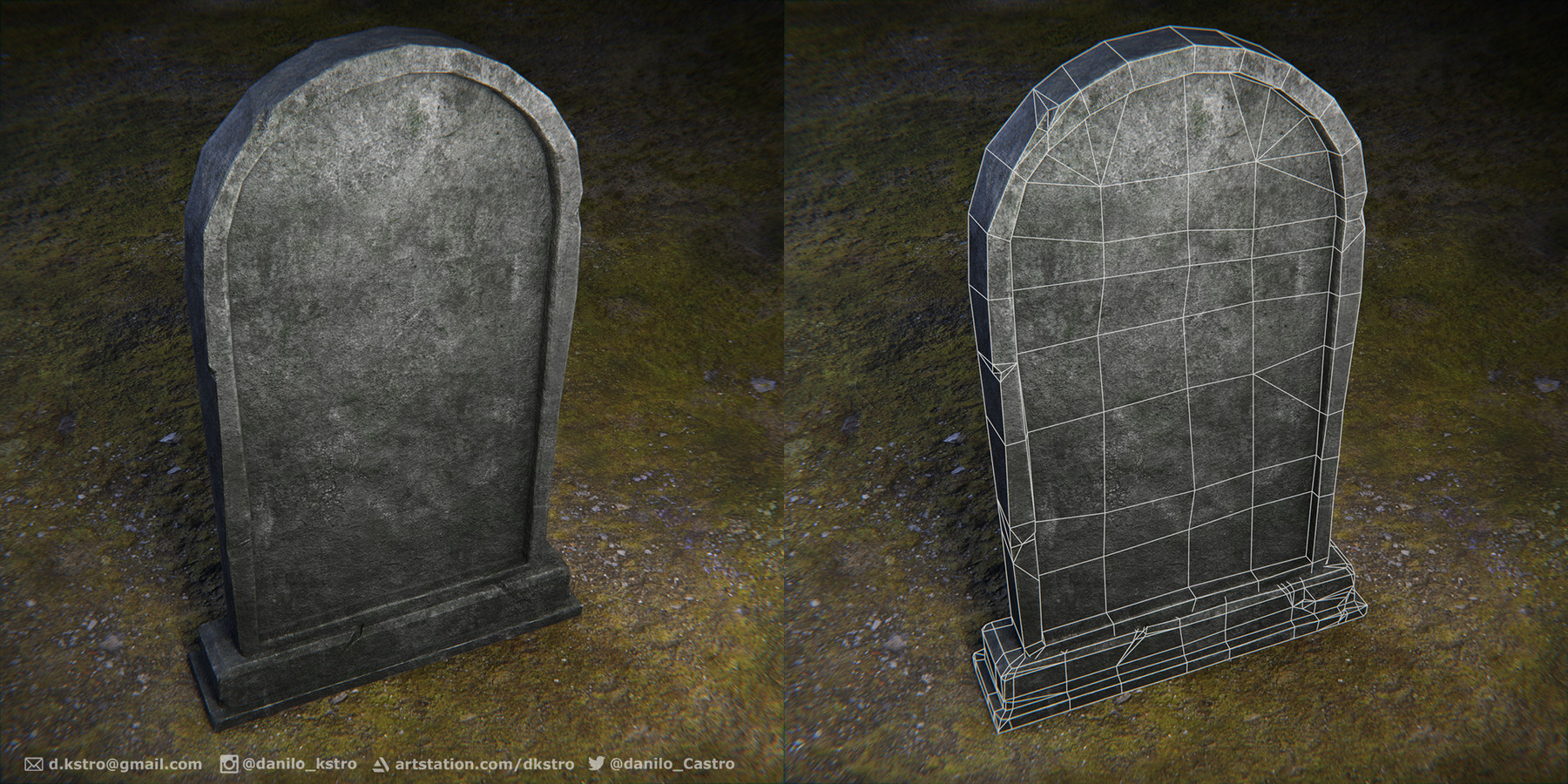 ArtStation - Tombstone | 4 Models | Low Poly | 4k Textures | Game Assets