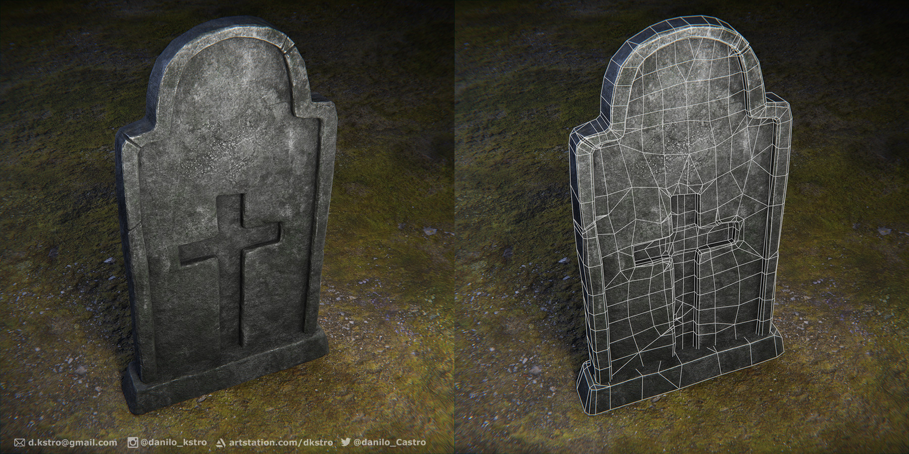 ArtStation - Tombstone | 4 Models | Low Poly | 4k Textures | Game Assets