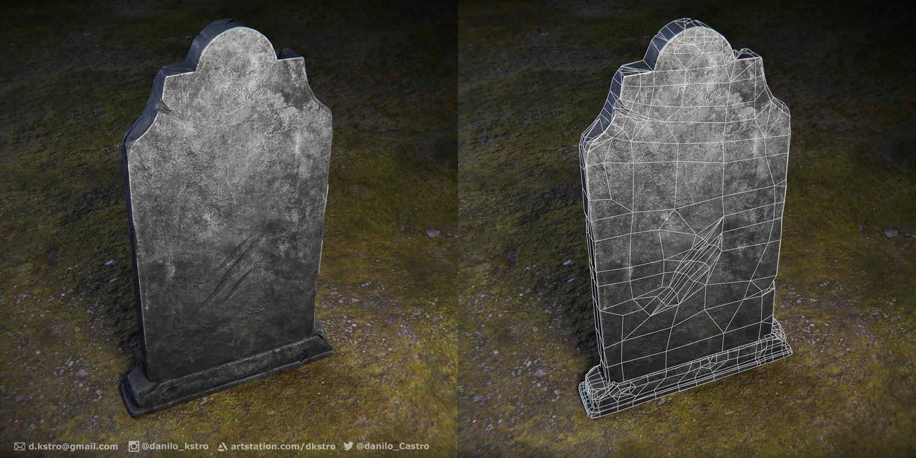ArtStation - Tombstone | 4 Models | Low Poly | 4k Textures | Game Assets