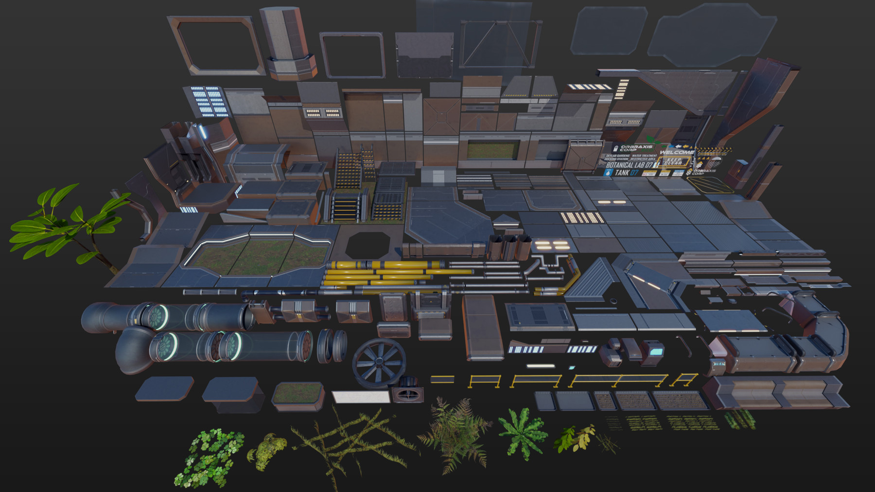 ArtStation - Sci Fi Scientific Research Lab Facility Modular Kit | Game Assets