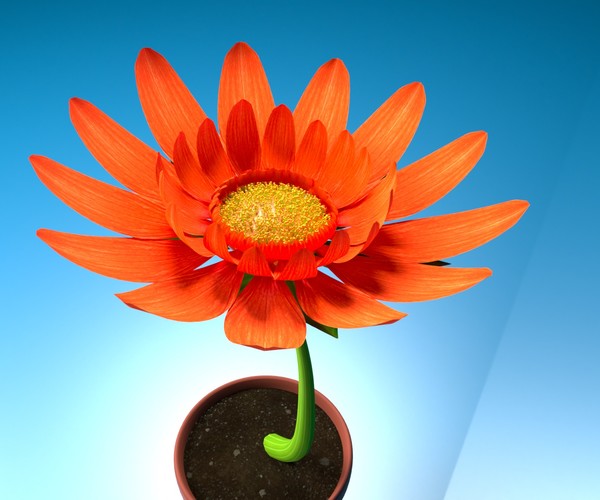 ArtStation - Orange Flower Animated | Game Assets