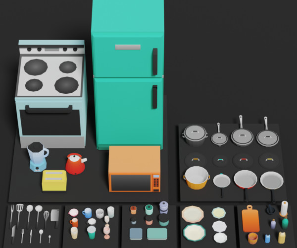 ArtStation - Kitchen Asset Collection - Game Ready - Low Poly | Game Assets