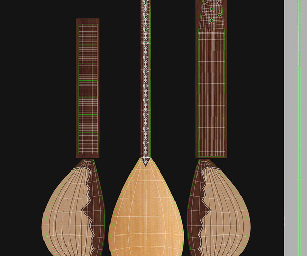 ArtStation - Baglama, music instrument 3D Model | Resources