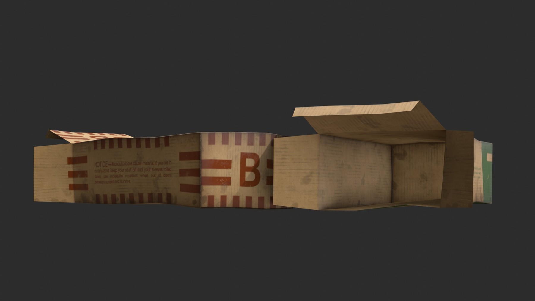 ArtStation - US K-Ration boxes End War WWII - Dirty version | Game Assets