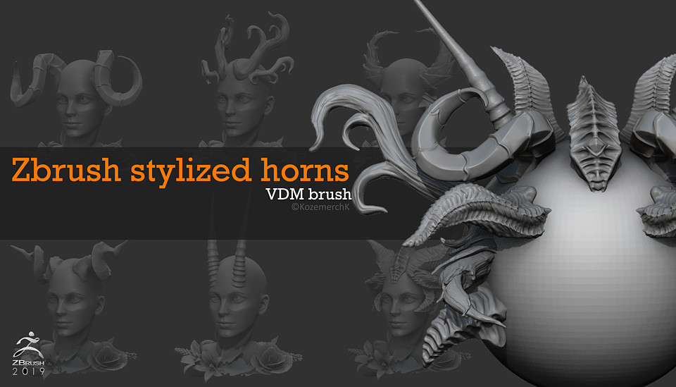 ArtStation - Free stylized horns pack | Brushes