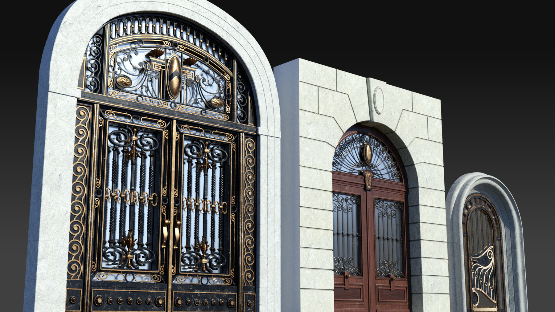 ArtStation - Vintage Art Nouveau Gates - 3d kit (.blend - .fbx - .obj ...