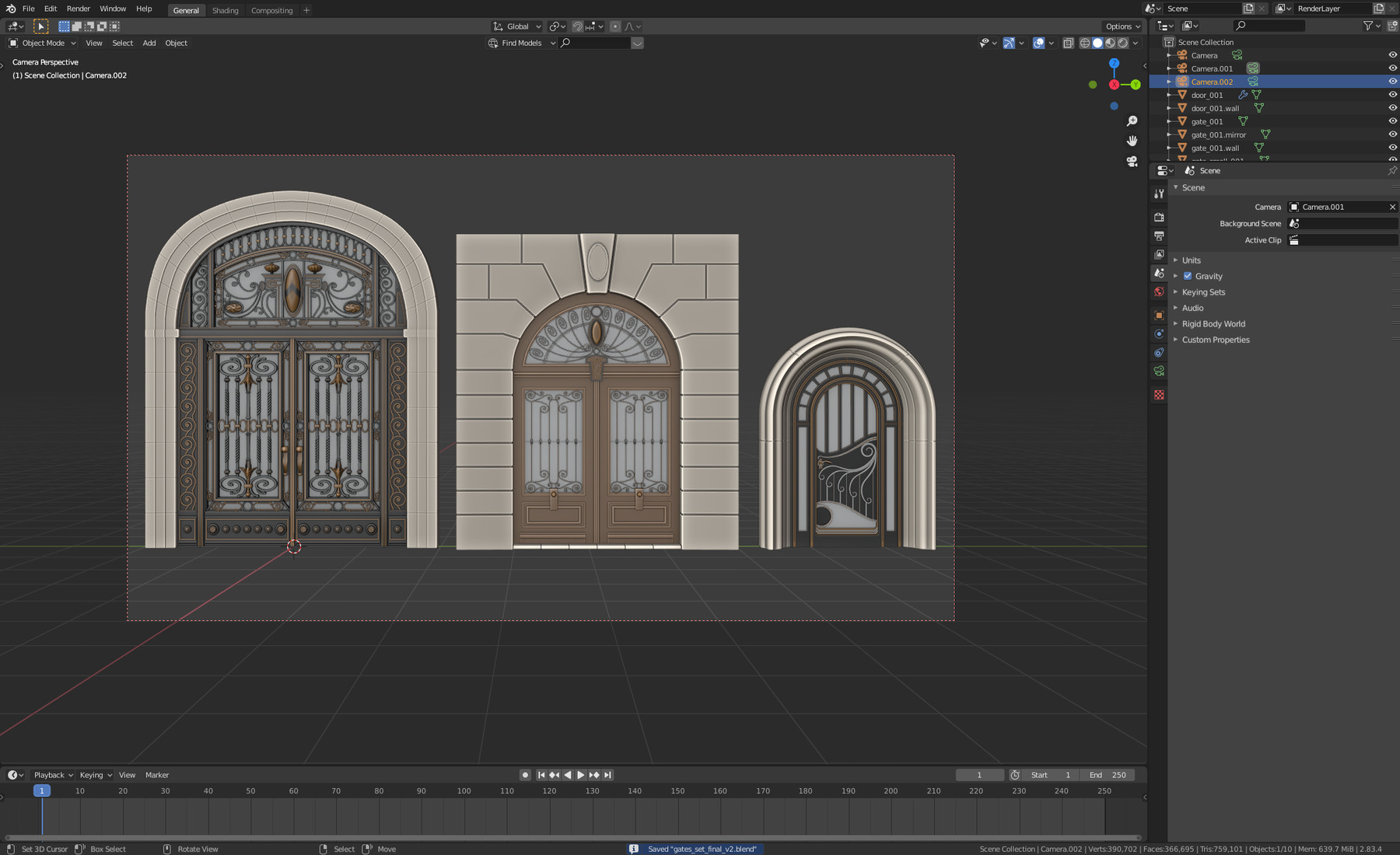 ArtStation - Vintage Art Nouveau Gates - 3d kit (.blend - .fbx - .obj ...