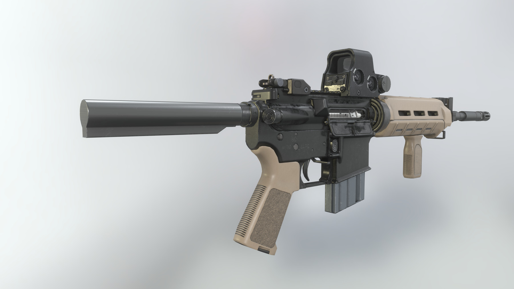 ArtStation - M4 Carbine with Attachments | Game Assets
