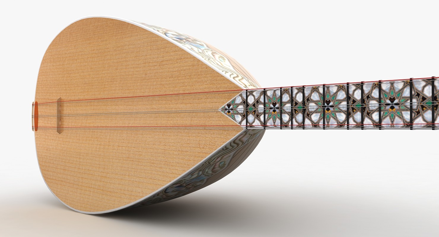 ArtStation - Nacre Baglama, music instrument 3D Model | Game Assets