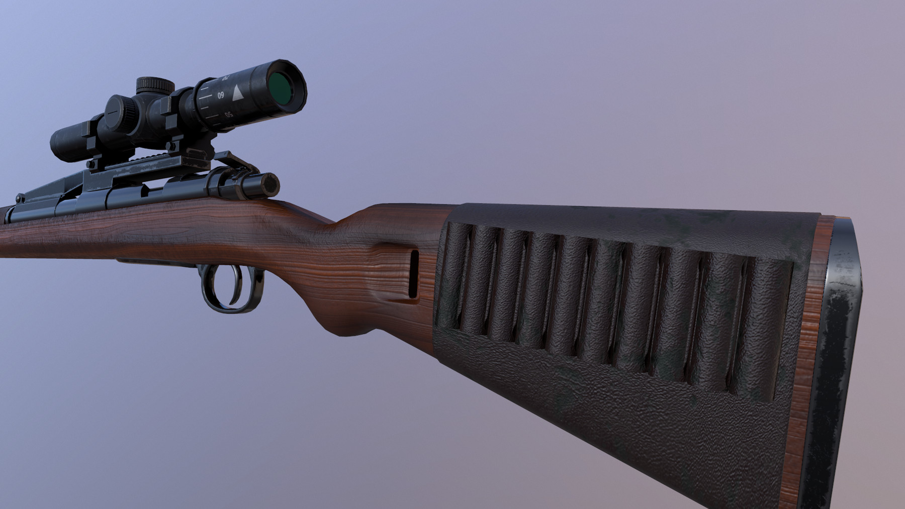ArtStation - Kar98K With Bullet Loop and 8x Scope | Game Assets