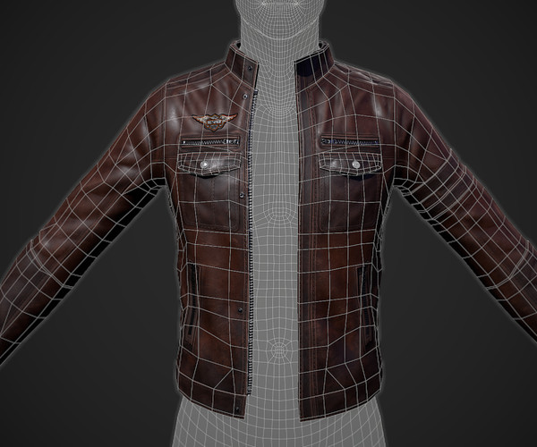 ArtStation - Jacket Leather - Game Asset / Low + High | Game Assets