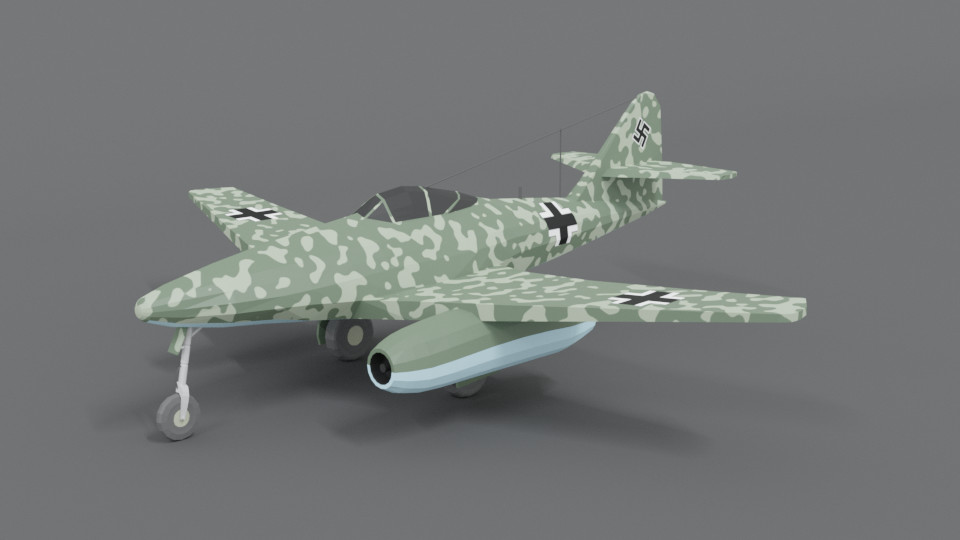 ArtStation - Low Poly Cartoon Messerschmitt Me 262 WWII | Game Assets