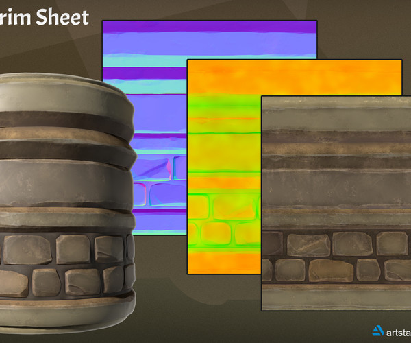 ArtStation - Stylized Trim Sheet | Game Assets
