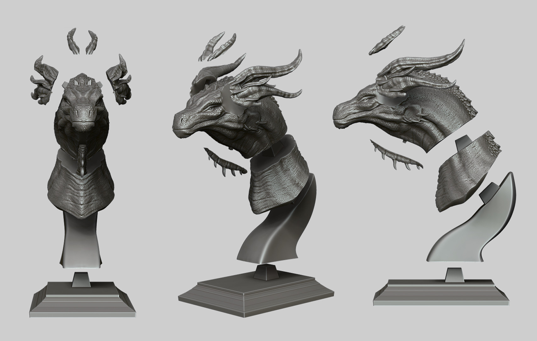 ArtStation - Dragon bust - 3d printable model | Resources