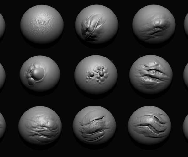 ArtStation - 15 Organic Alien Alphas + 6 VDM Brushes for Zbrush | Brushes