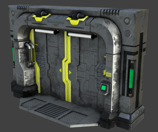 ArtStation - Sci-Fi Blast Door or Gate Low-poly 3D Model | Game Assets