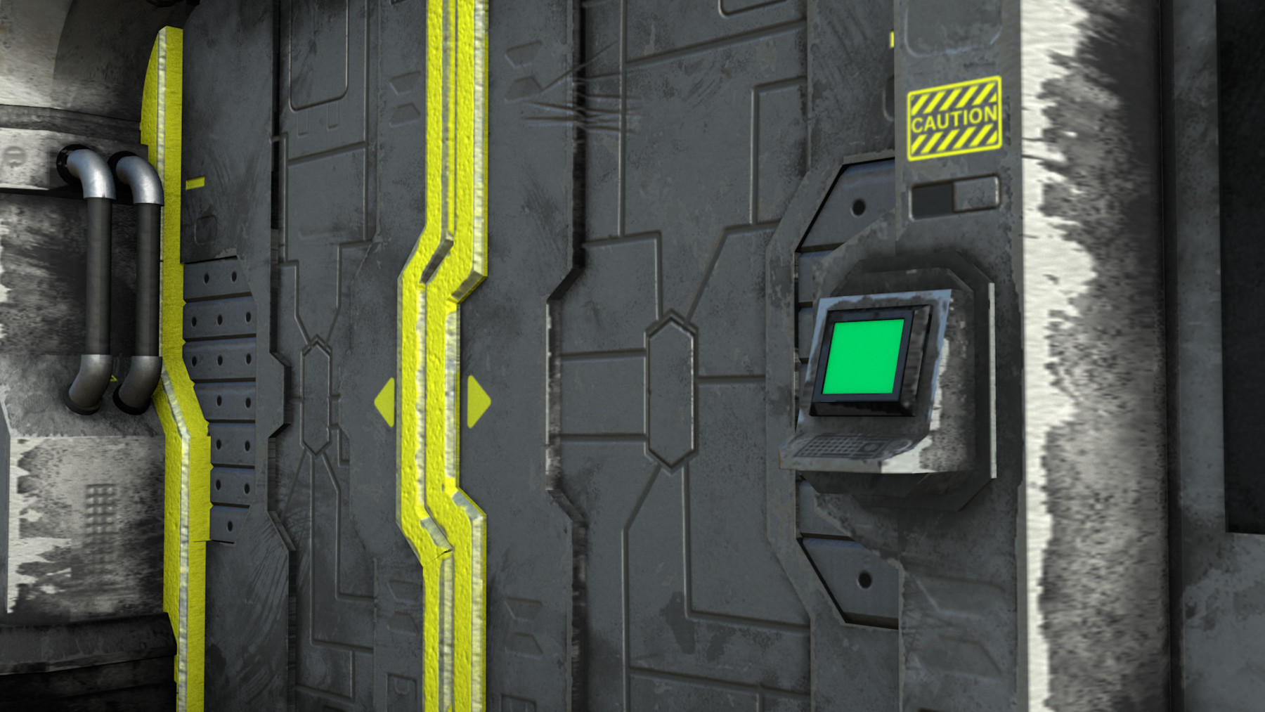 ArtStation - Sci-Fi Blast Door or Gate Low-poly 3D Model | Game Assets