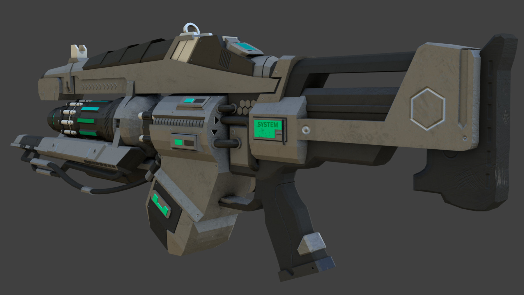 ArtStation - Sci-Fi Link Gun Low-poly 3D Model | Game Assets