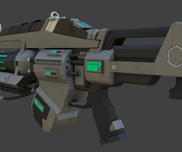 ArtStation - Sci-Fi Link Gun Low-poly 3D Model | Game Assets