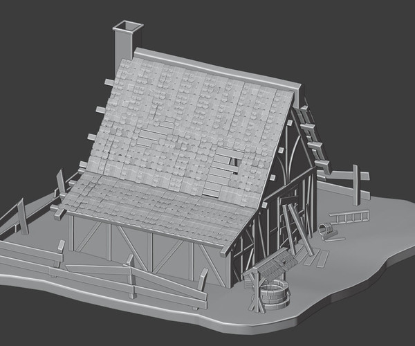 ArtStation - Medieval broken house | Game Assets
