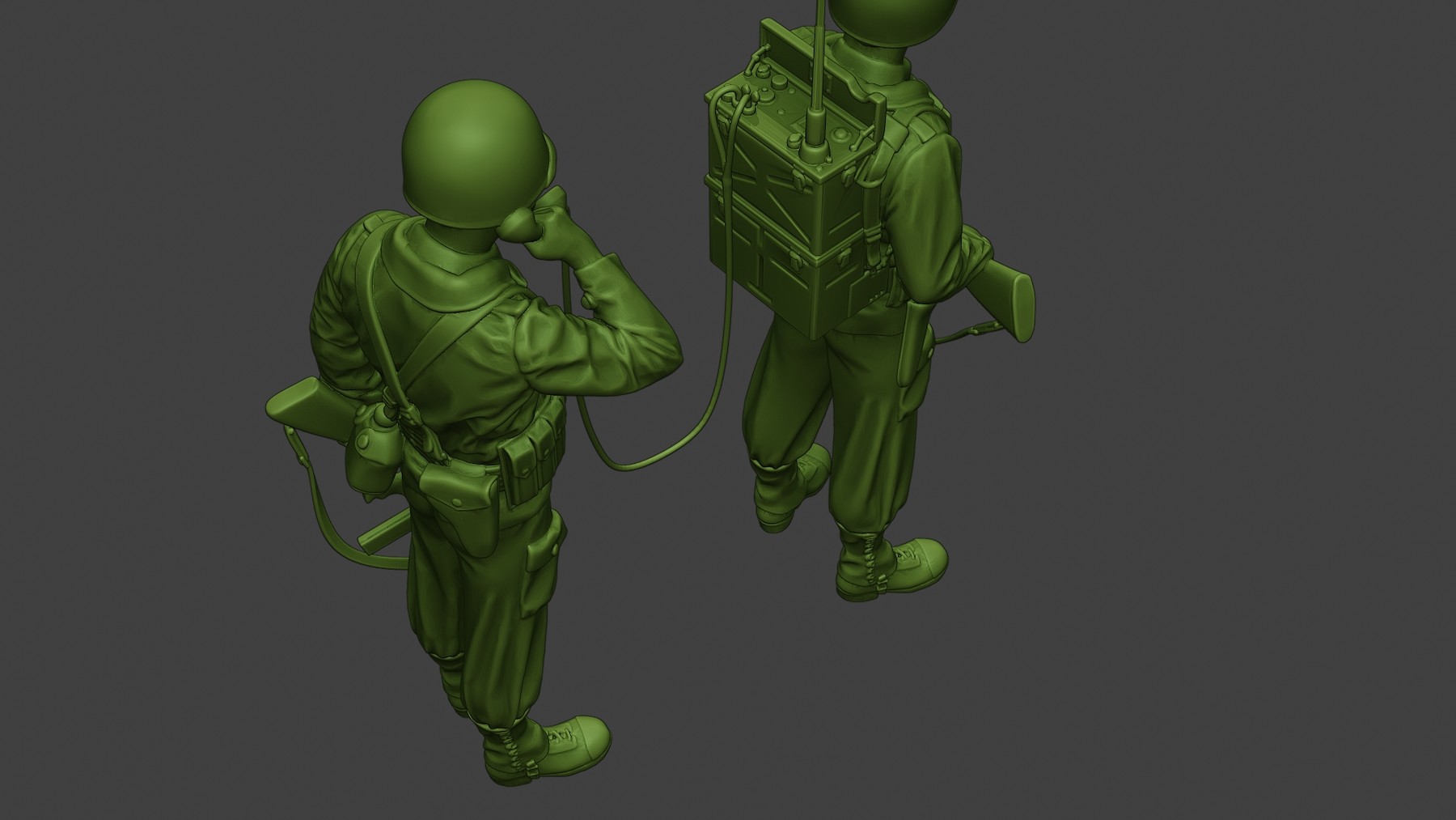 ArtStation - American engineer soldiers ww2 SCR-300 A9 | Resources