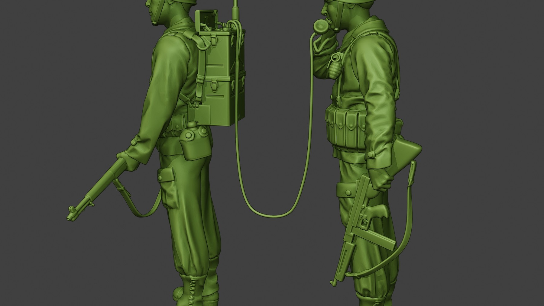 ArtStation - American engineer soldiers ww2 SCR-300 A9 | Resources