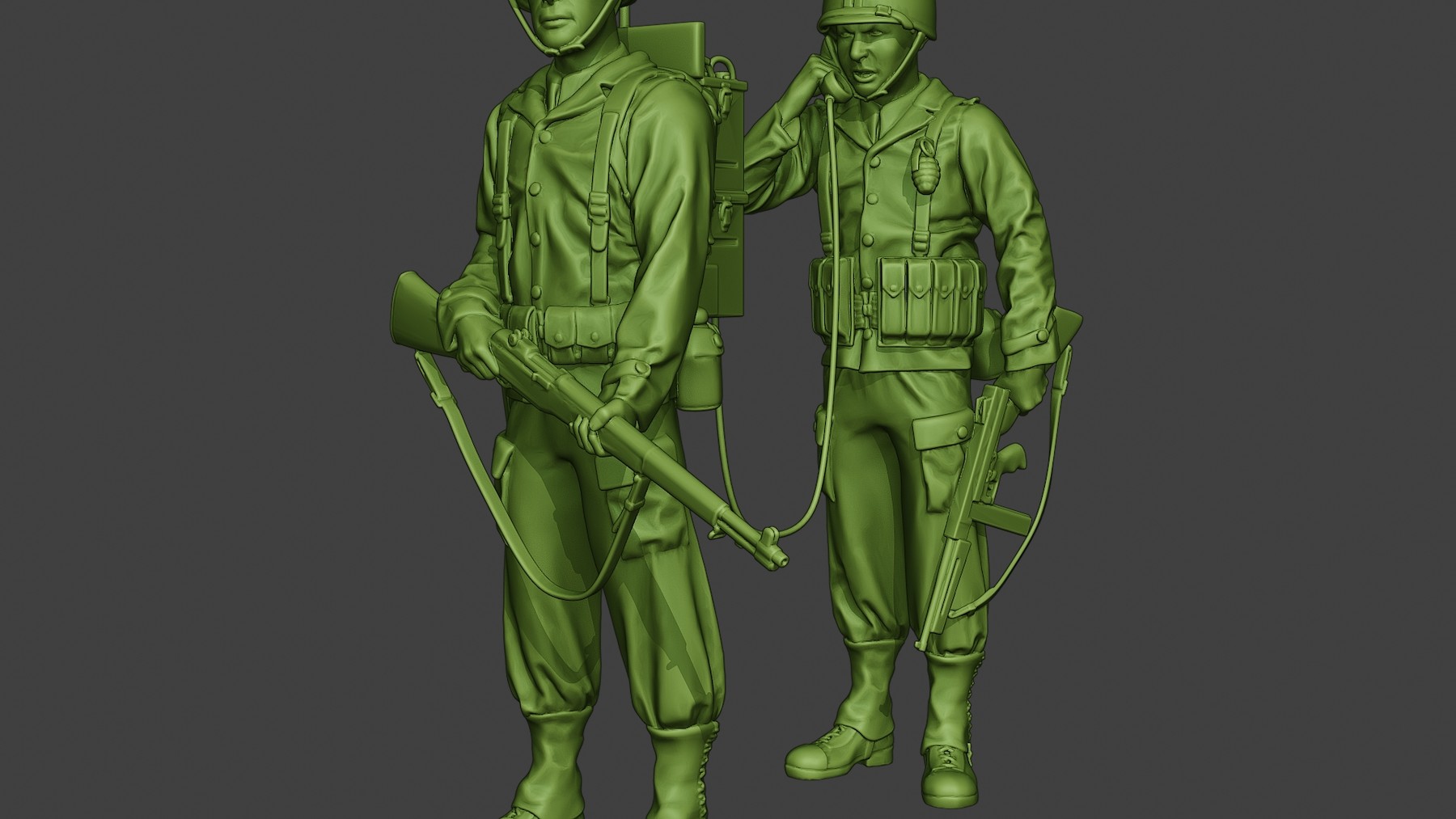 ArtStation - American engineer soldiers ww2 SCR-300 A9 | Resources