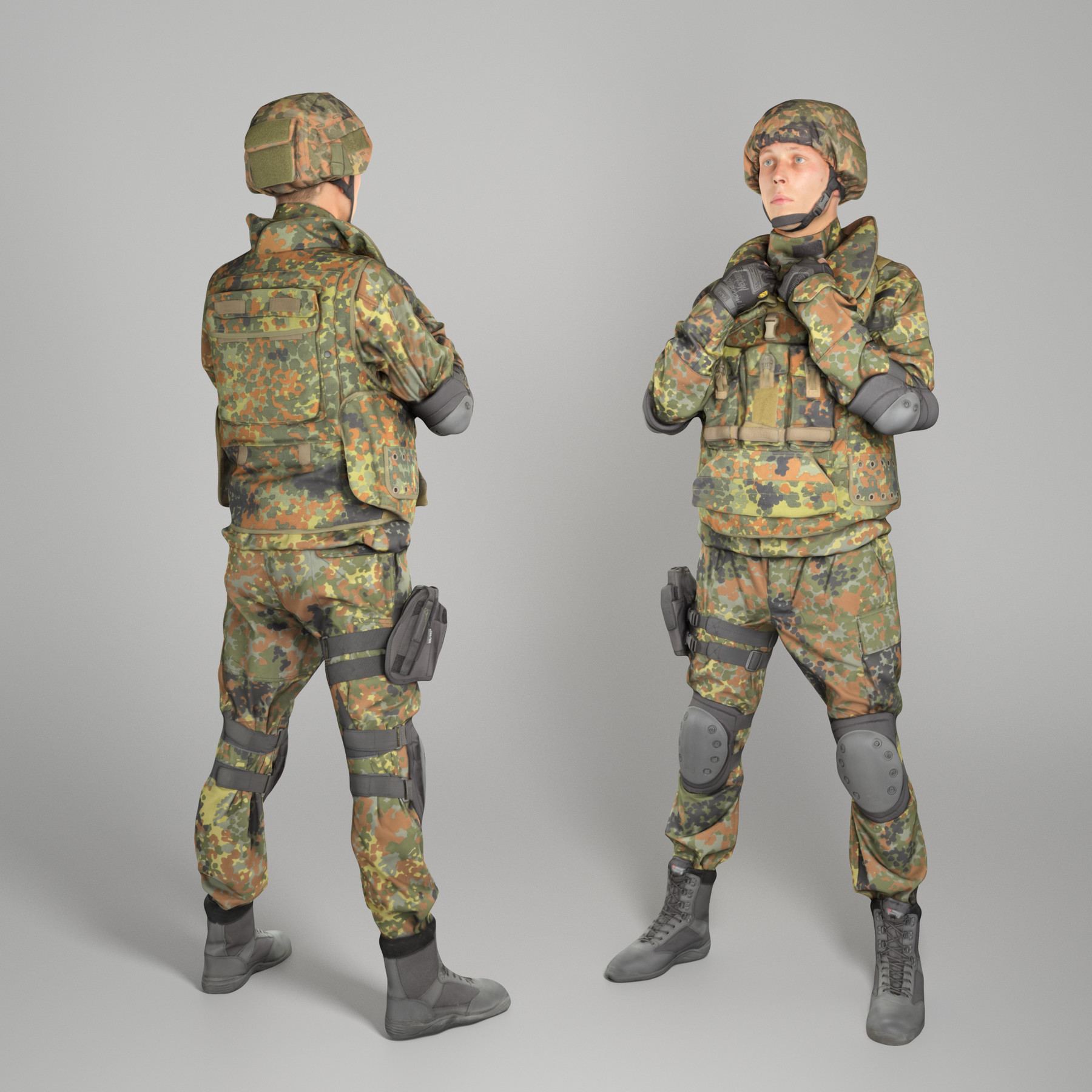 ArtStation - Fully-equipped German soldier 203 | Game Assets