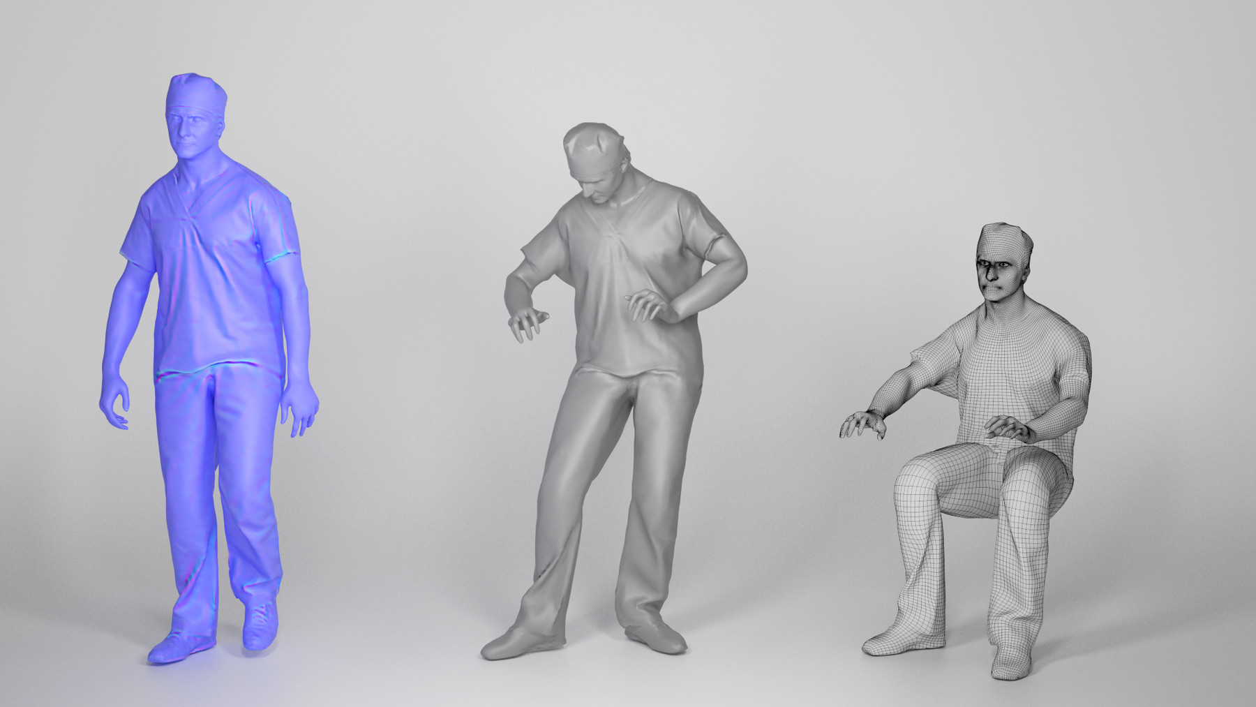 ArtStation - Animated surgeon: walking, working, using PC 204 | Game Assets