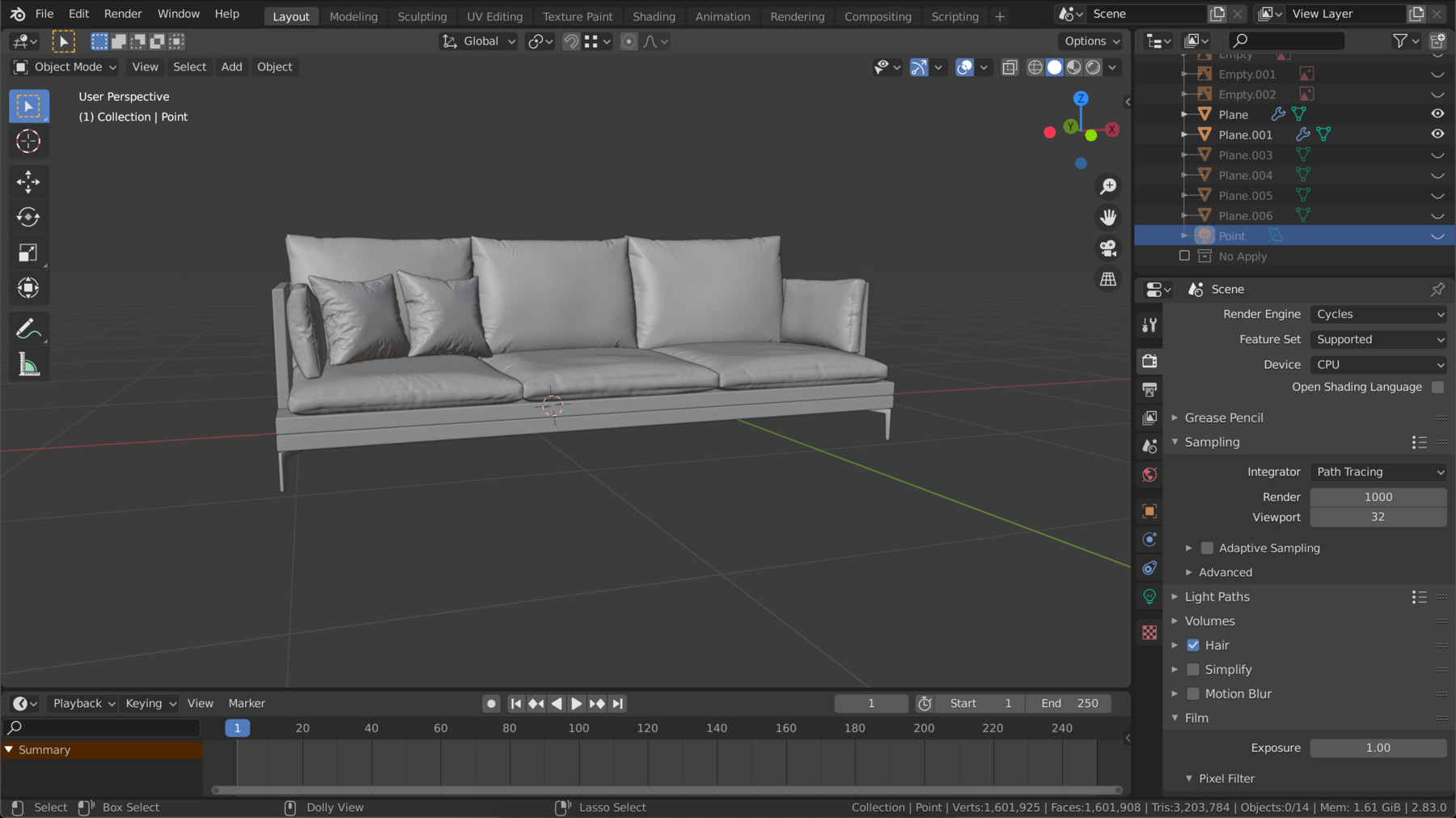 ArtStation - Realistic Blender Sofa | Resources